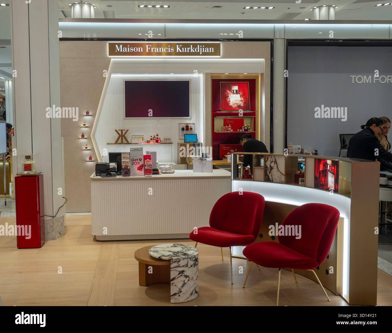 The main floor of Macy's flagship store consists primarily of perfume and cosmetics kiosks, 2025 ...