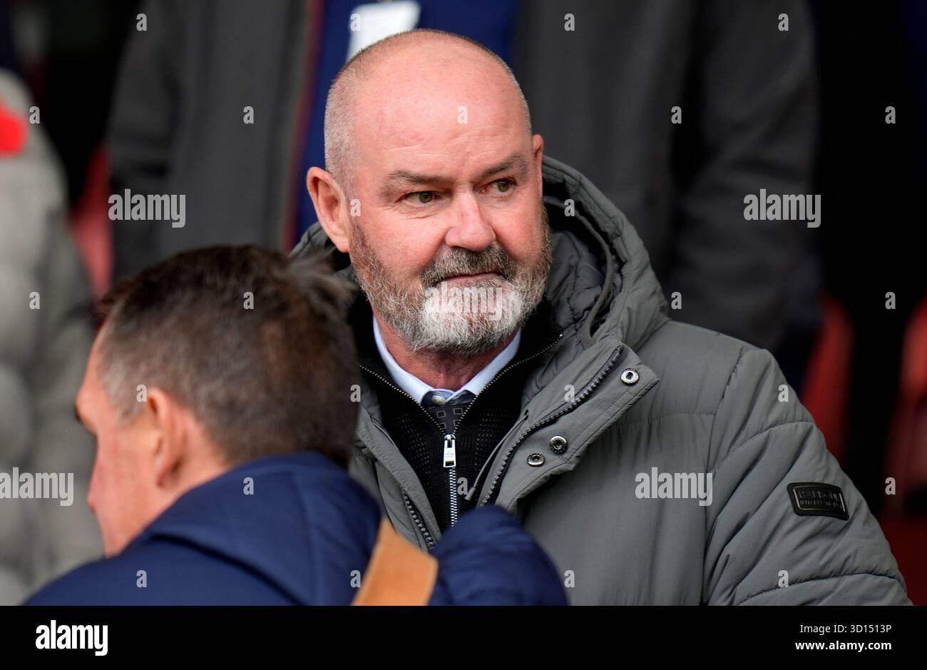 Scotland national team manager Steve Clarke in the stands before the ...