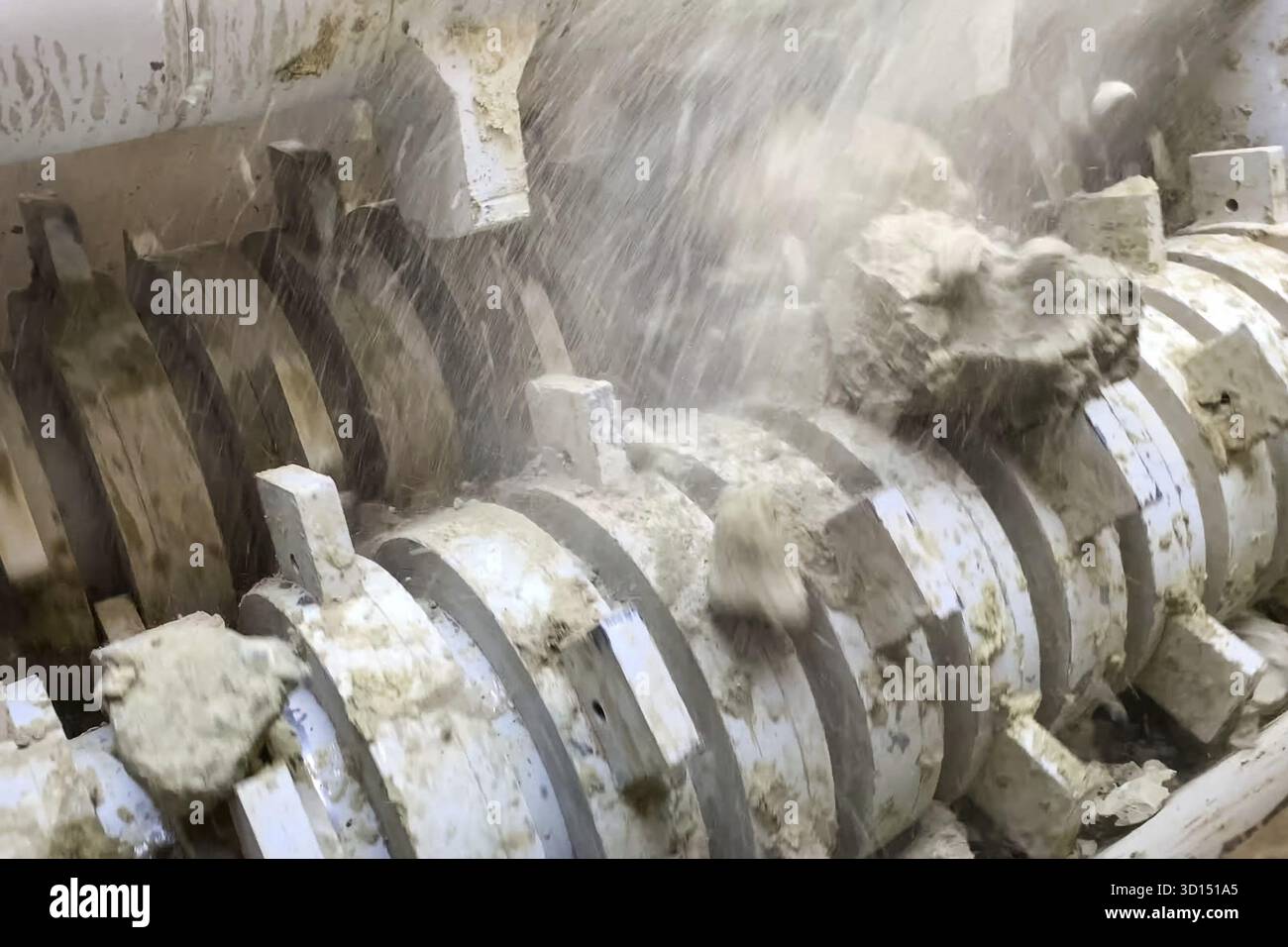 Millstone of the machine for grinding clay. Factory for the production ...