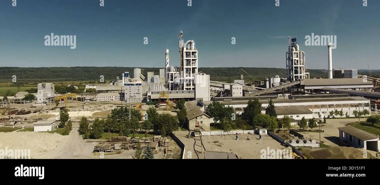 Panorama of the cement plant. Large cement plant. The production of ...