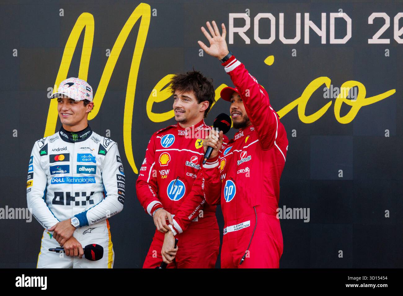 Polesitter Lando Norris of Great Britain and McLaren Formula 1 Team (L ...