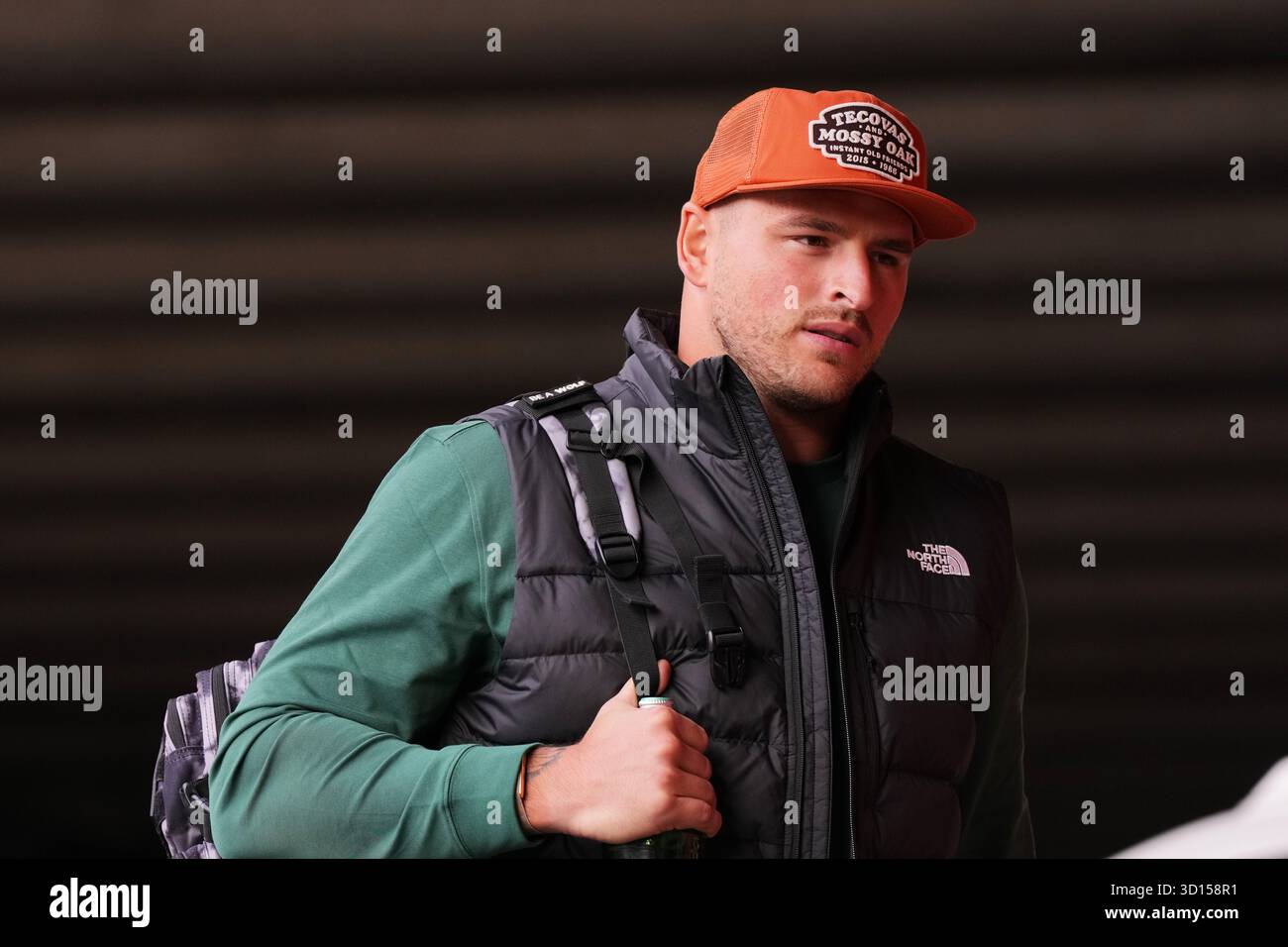 Cincinnati Bengals linebacker Logan Wilson arrives before an NFL football game against the New ...