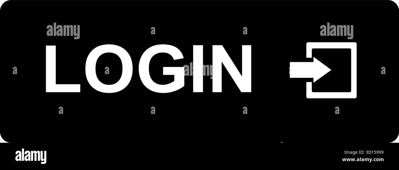 vector illustration black and white login button digital Stock Vector ...