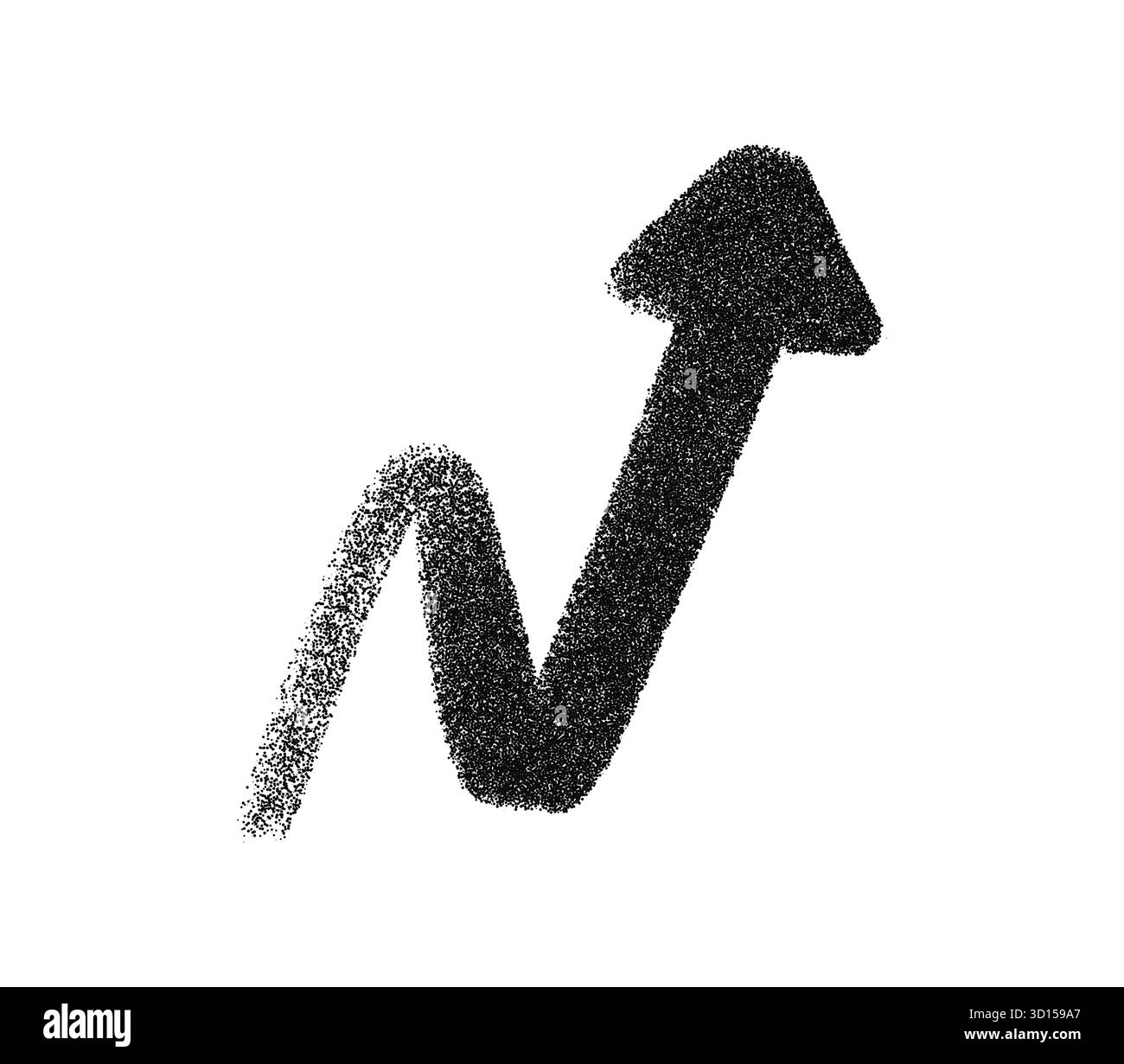 Zigzag spray paint arrow vector pointing up. Grunge graffiti style ...