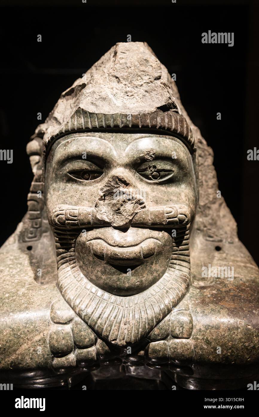 Aztec stone sculpture of Xiuhtecuhtli, the Mexica god of fire and time ...