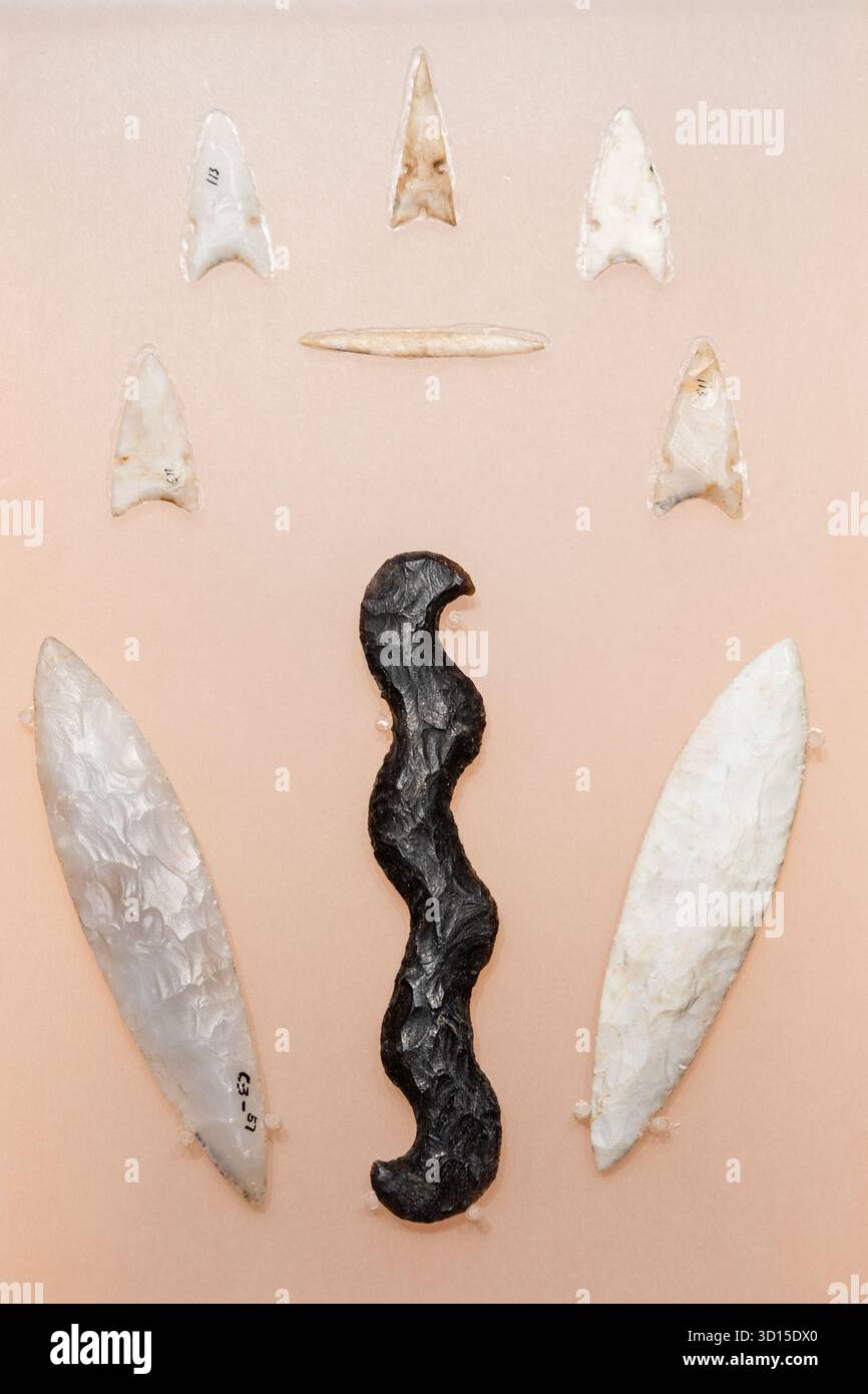 Flint blades from the Templo Mayor, crafted for ritual use and ...