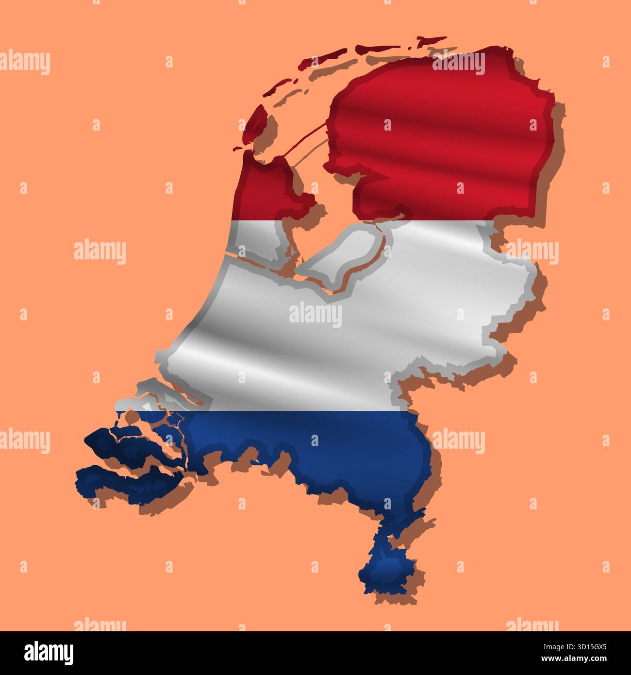 Map netherlands waving flag isolated Stock Vector Images - Alamy