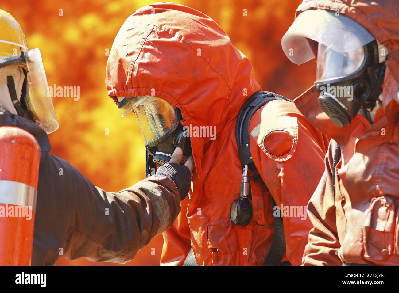 Firefighters work together during hi-res stock photography and images ...