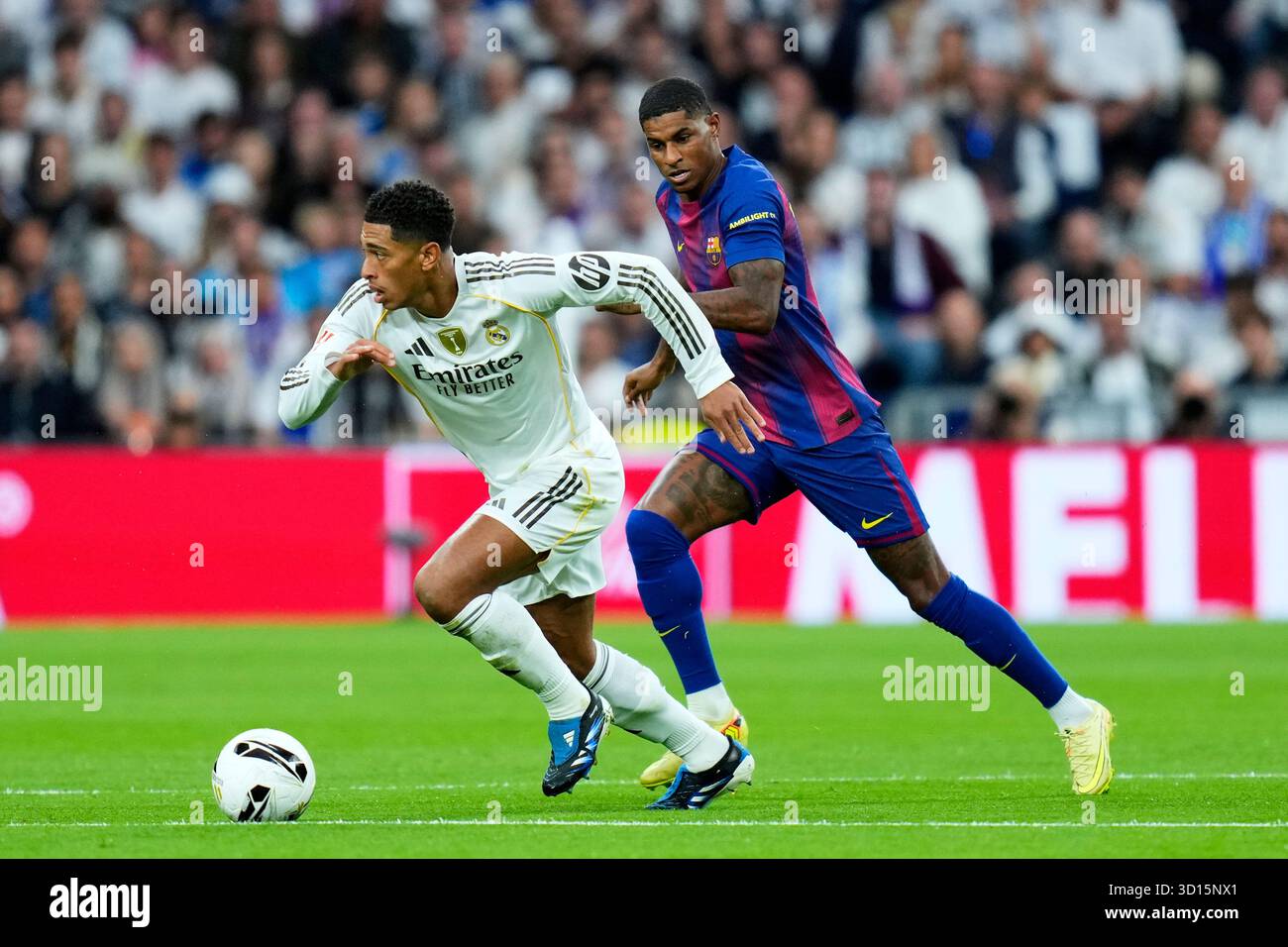 Jude Bellingham of Real Madrid CF and Marcus Rashford of FC Barcelona ...