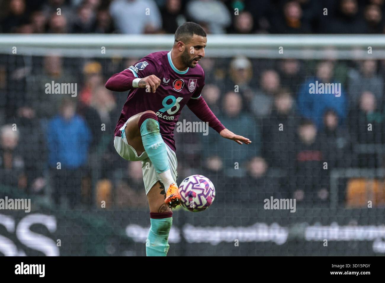 Kyle Walker of Burnley controls the ball during the Premier League ...