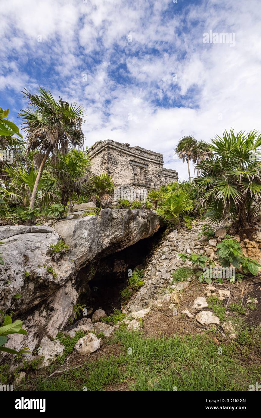 The House of the Cenote at Tulum, Quintana Roo, Mexico, a Mayan ...
