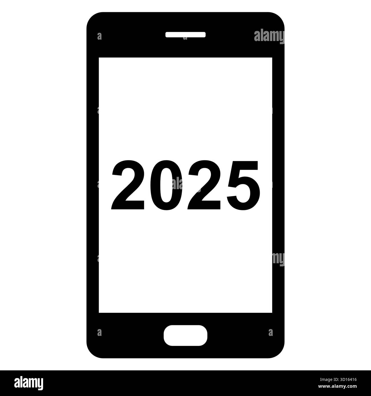 2025 year illustration icon Black and White Stock Photos & Images - Alamy