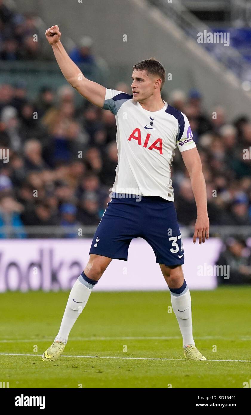 Liverpool, England, 26th October 2025. Micky van de Ven of Tottenham ...