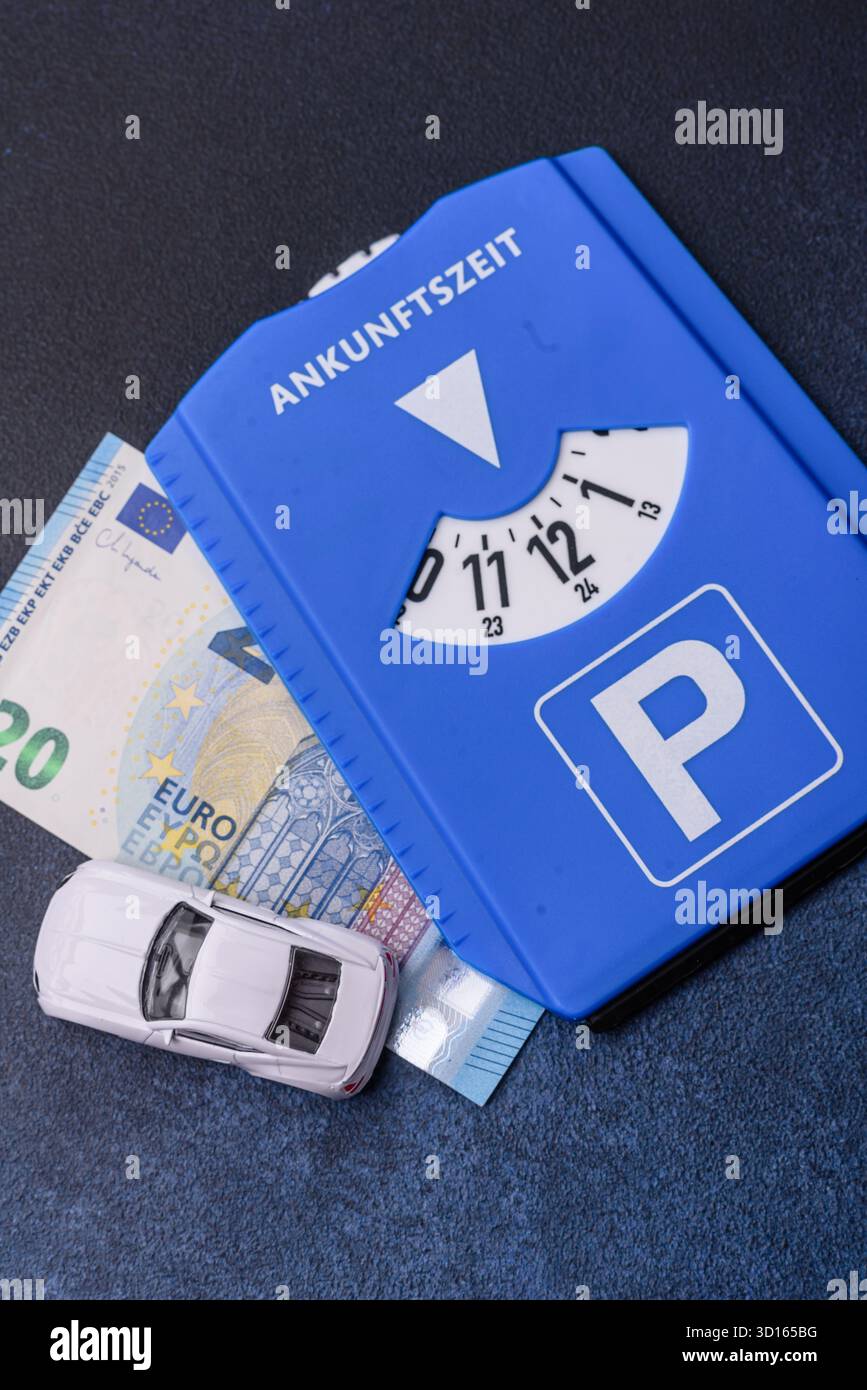 A parking disc, permit, or ticket for measuring time and paying ...