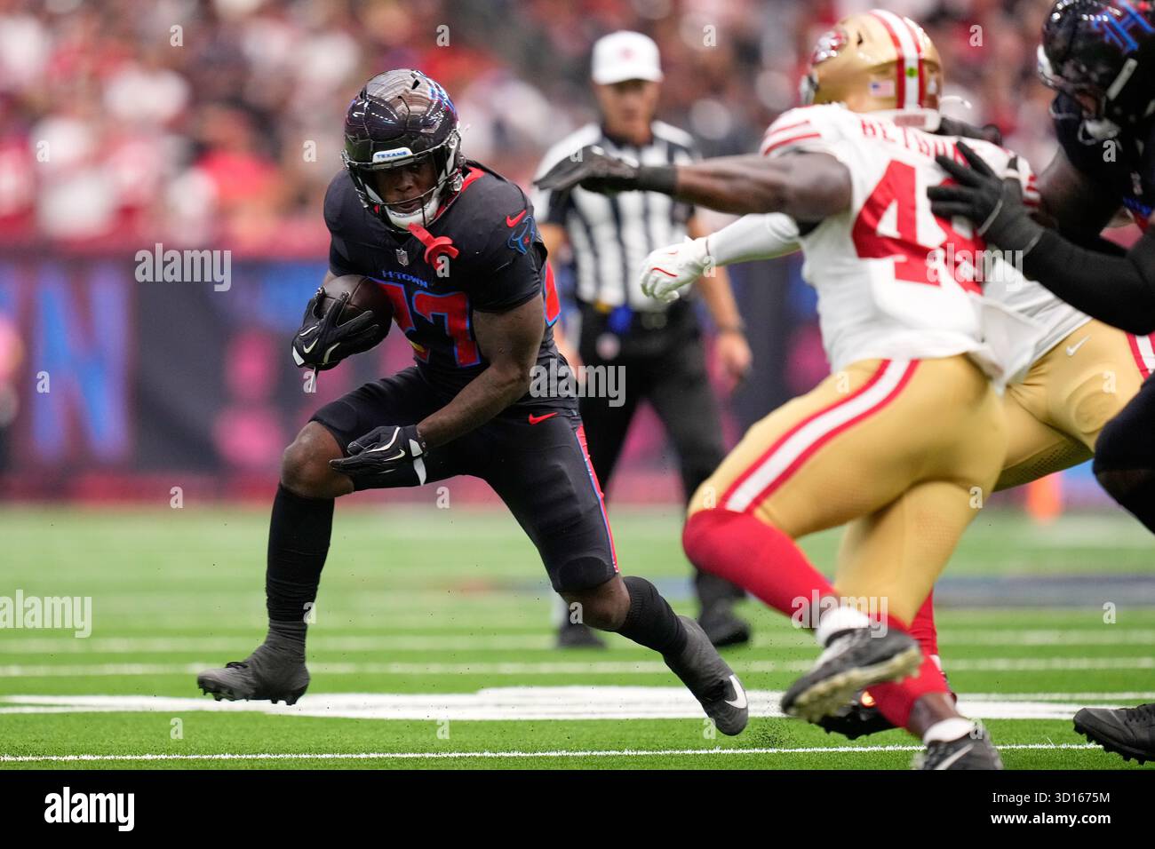Houston Texans running back Woody Marks runs with the ball during the ...