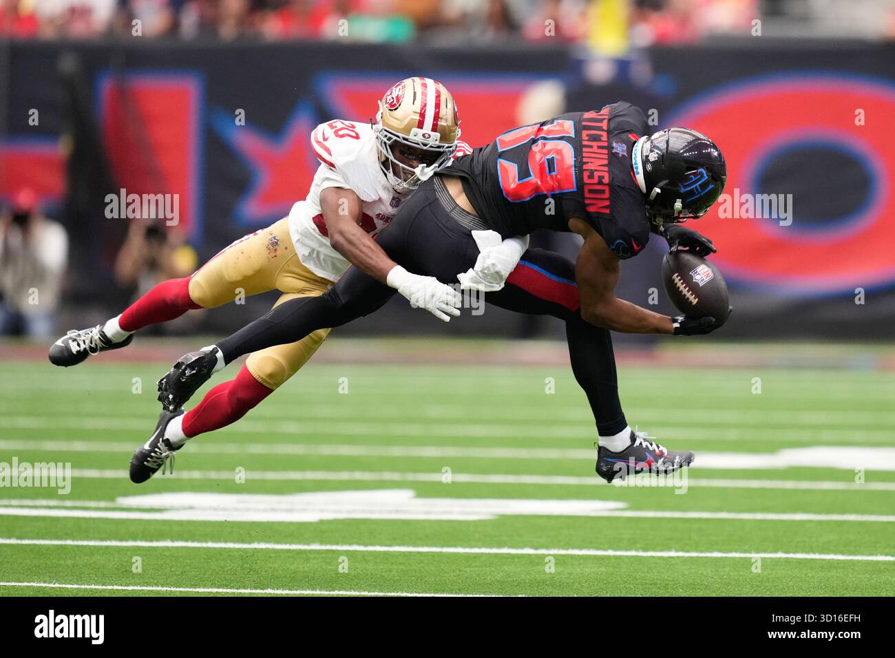 Houston Texans wide receiver Xavier Hutchinson (19) catches a pass as ...