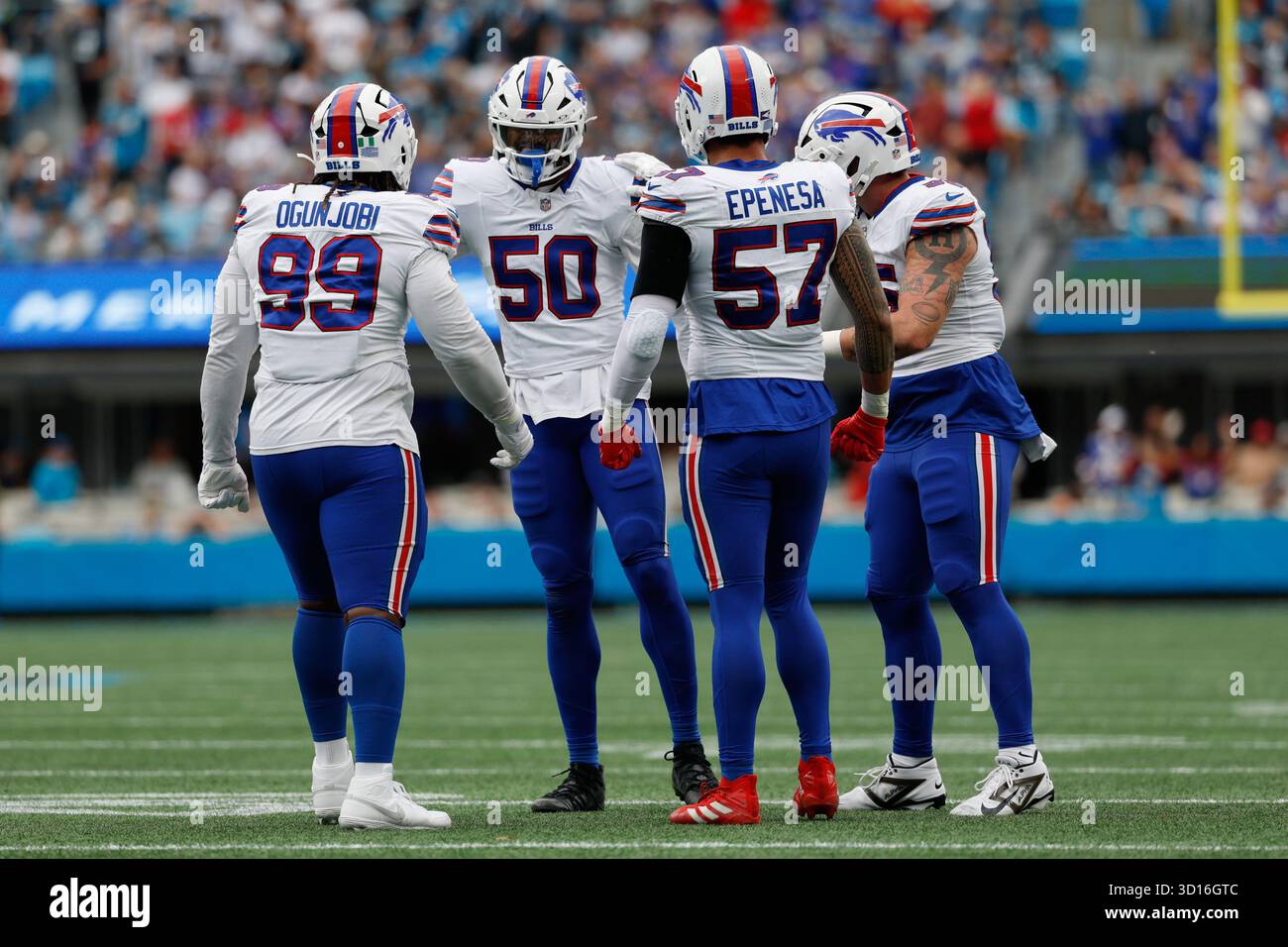 Buffalo Bills defensive end Greg Rousseau (50) reacts after making a ...