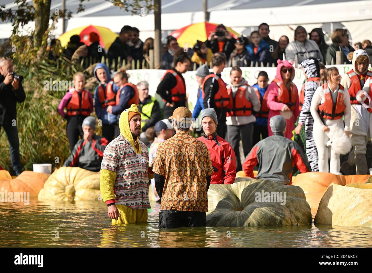 Various activities at the 'Pompoenregatta' boat race in scooped out ...