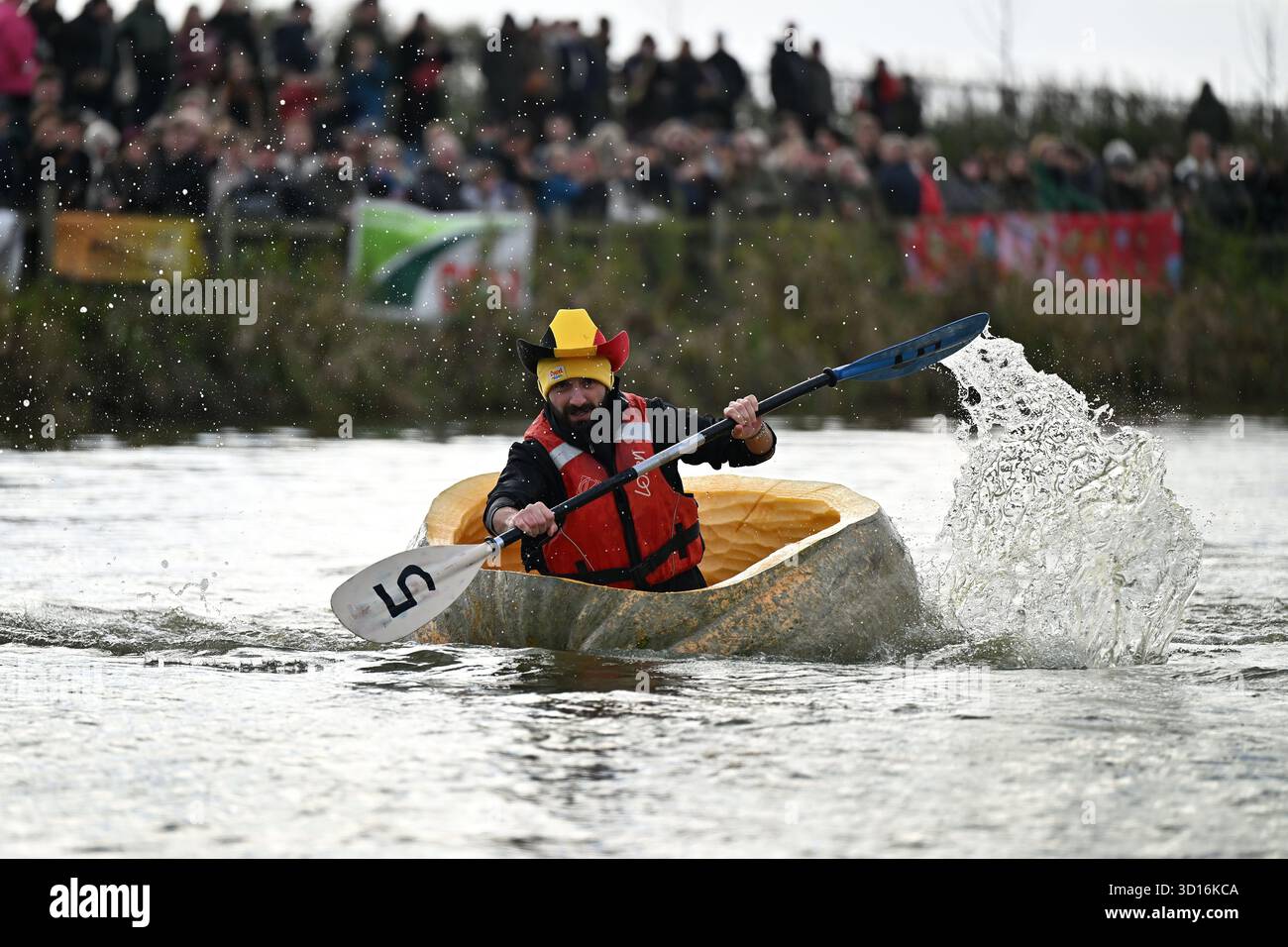 Various activities at the 'Pompoenregatta' boat race in scooped out ...