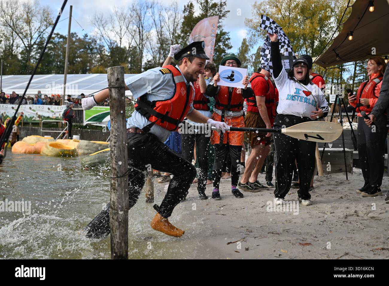 Various activities at the 'Pompoenregatta' boat race in scooped out ...