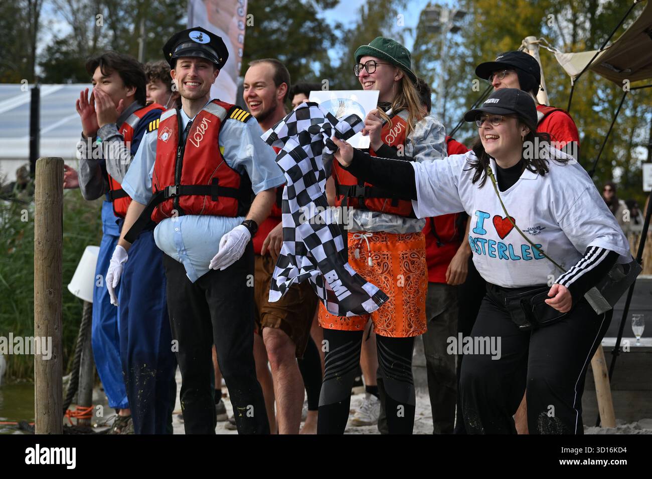 Various activities at the 'Pompoenregatta' boat race in scooped out ...