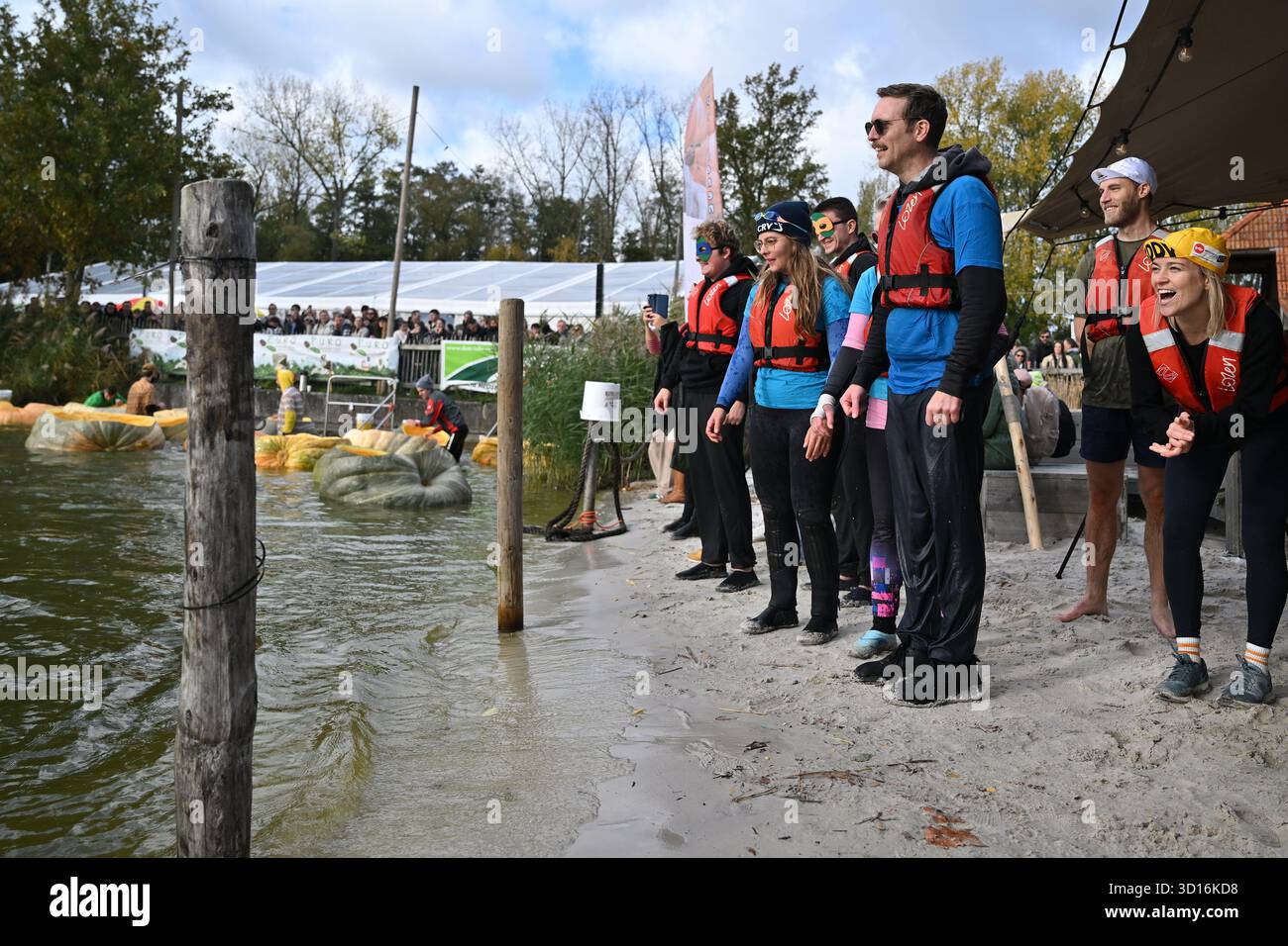 Various activities at the 'Pompoenregatta' boat race in scooped out ...