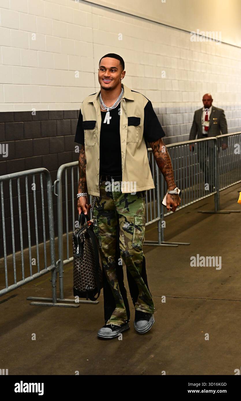 New Orleans Saints cornerback Alontae Taylor arrives before an NFL ...