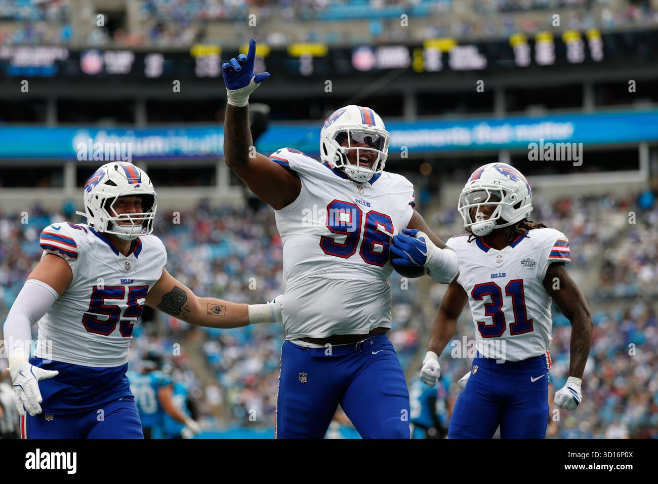 Buffalo Bills defensive tackle Deone Walker (96) celebrates after ...