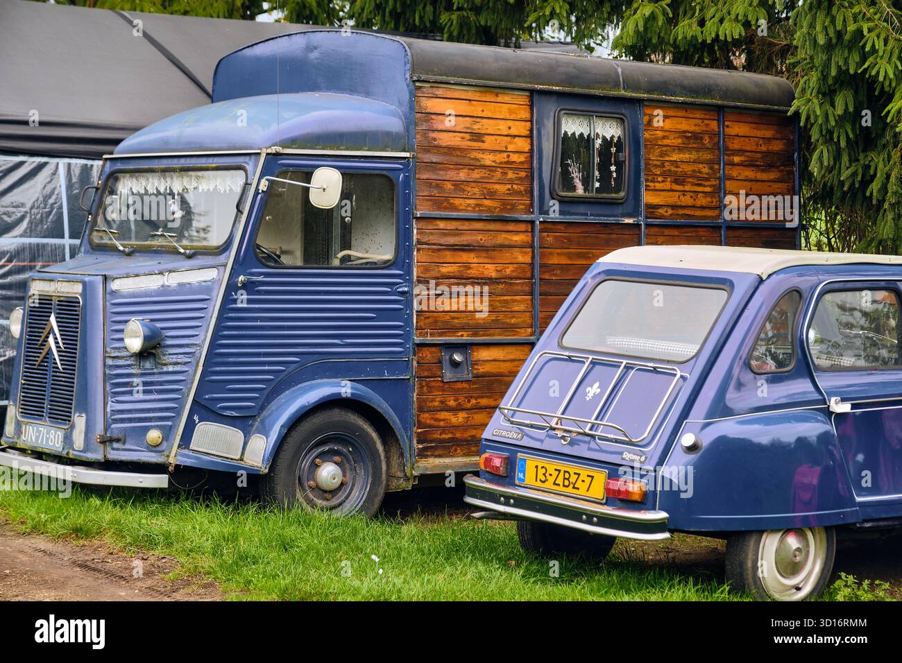Zelhem, Netherlands ; September 14, 2024: Two Citroën 2CV cars parked ...