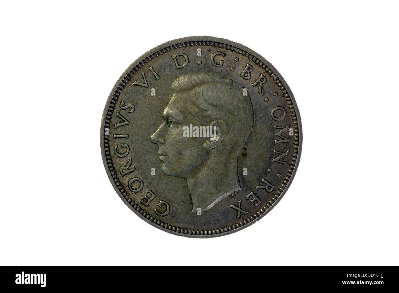 British two shilling coin, King George VI, 1941, obverse Stock Photo ...