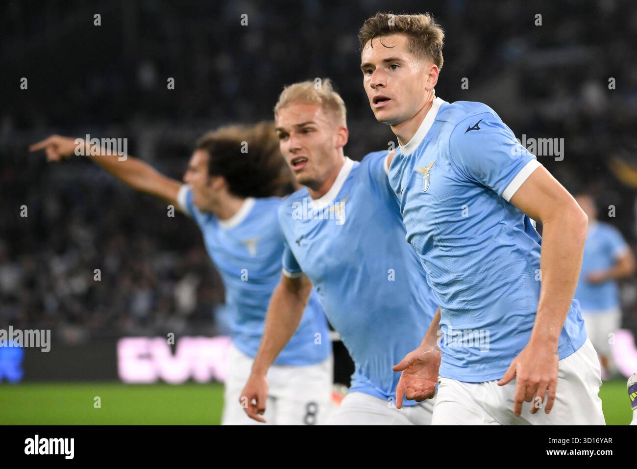 Toma Basic of SS Lazio celebrates after scoring the goal of 1-0 during ...