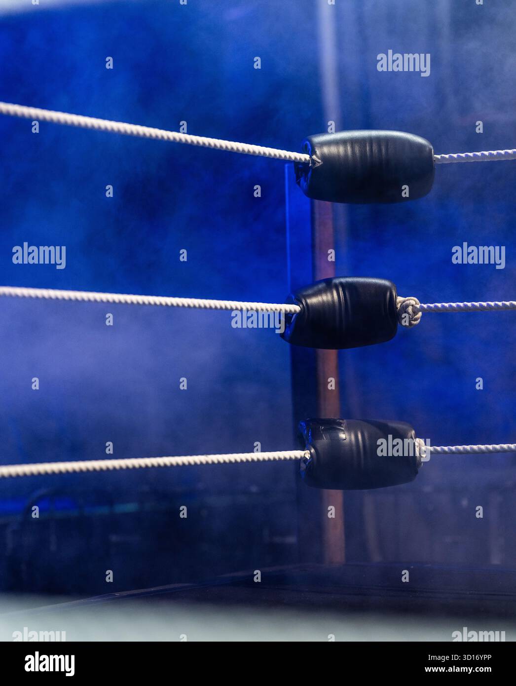Corner of a wrestling ring in fog before a fight Stock Photo - Alamy