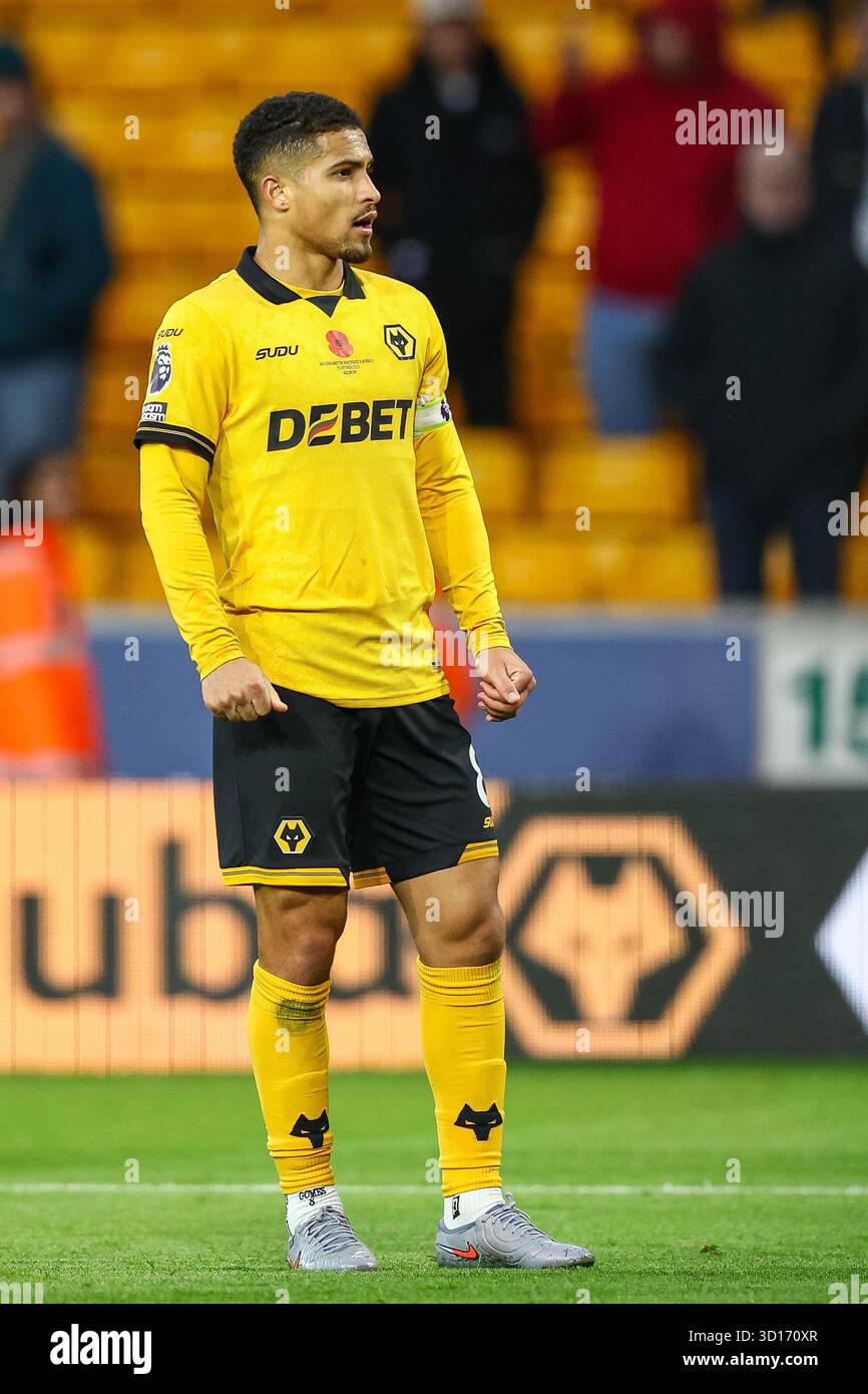 8, Joao Gomes of Wolverhampton Wanderers pictured at full-time during ...