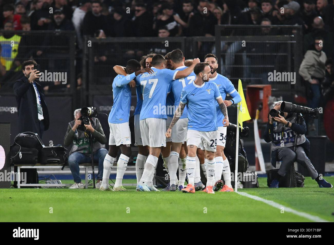 Toma Basic of S.S. Lazio celebrates after scoring the goal of 1-0 ...