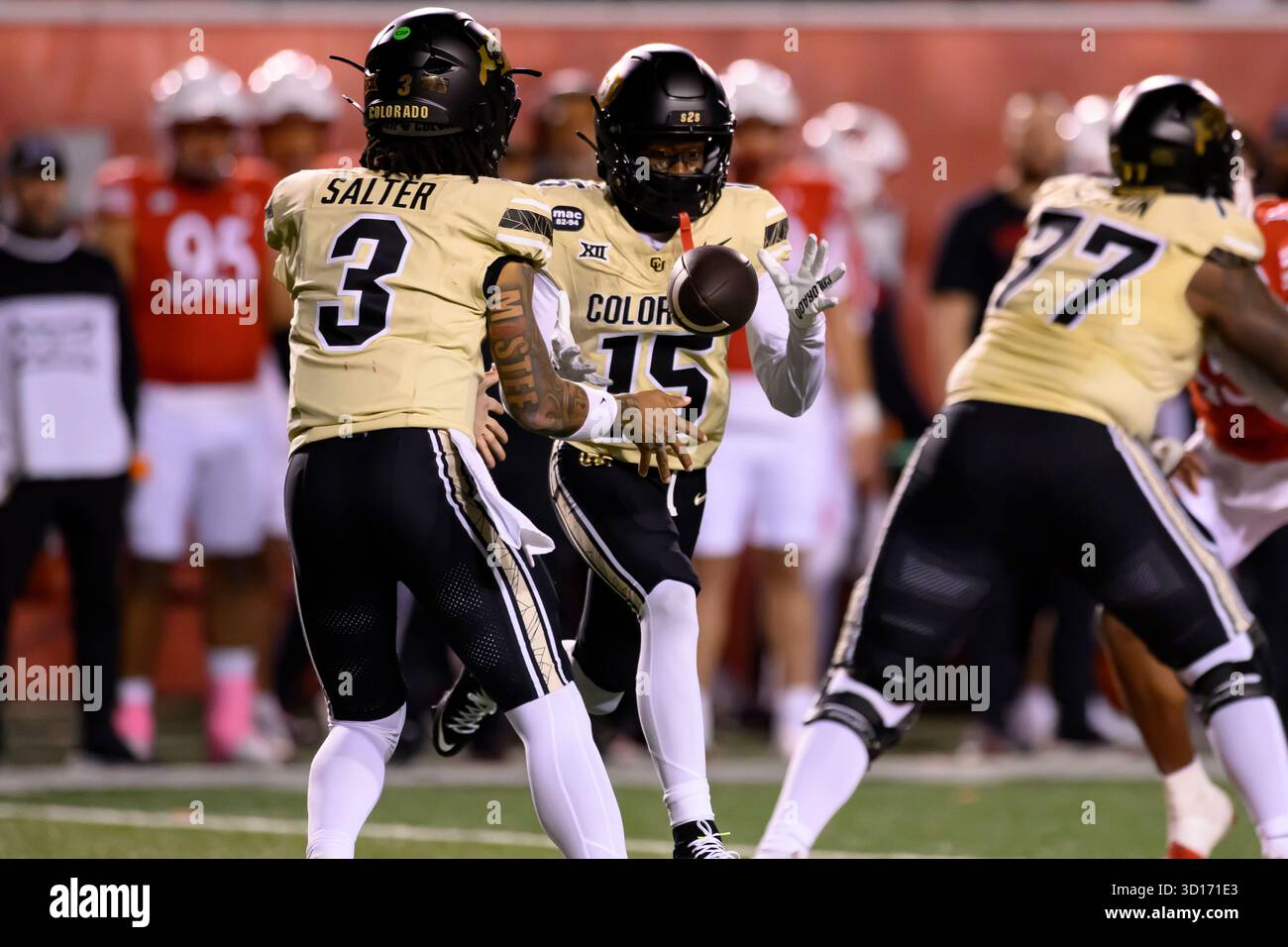 Colorado quarterback Kaidon Salter (3) tosses the football to wide ...