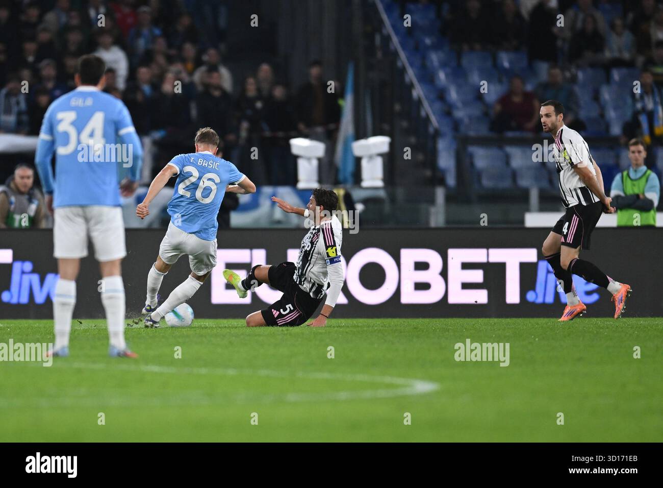 Toma Basic of S.S. Lazio scores the goal for 1-0 during the 8th day of ...