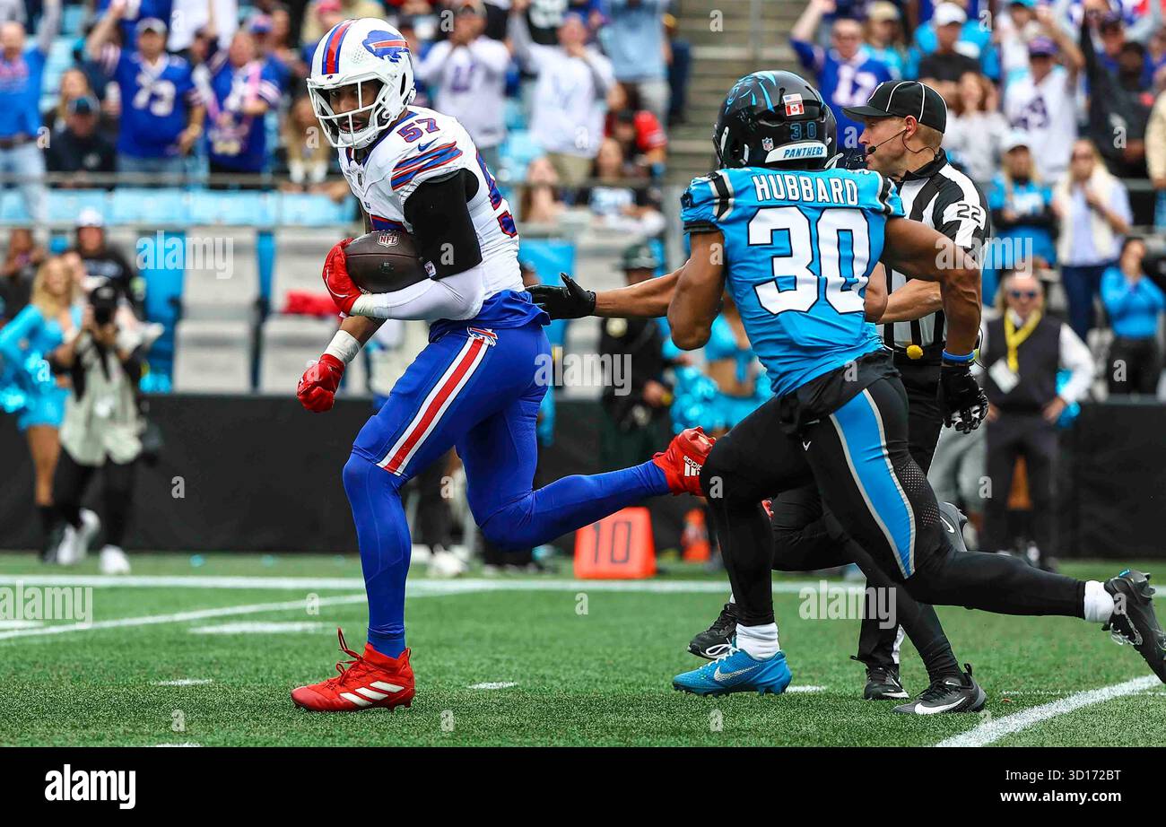 October 26, 2025: Carolina linebacker Bam Martin-Scott (57) runs to the ...