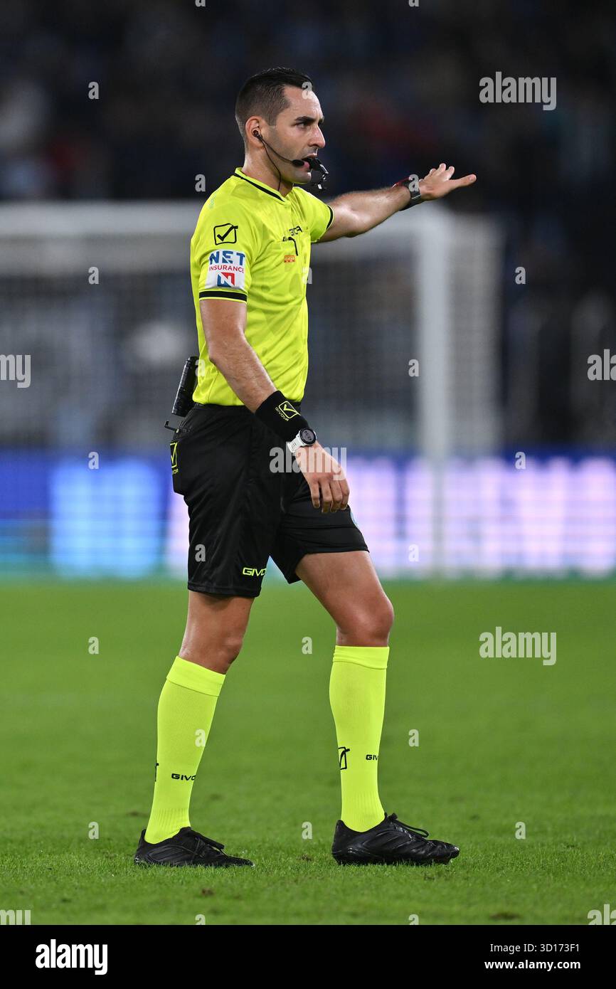 Referee Andrea Colombo participates in the 8th day of the Serie A ...