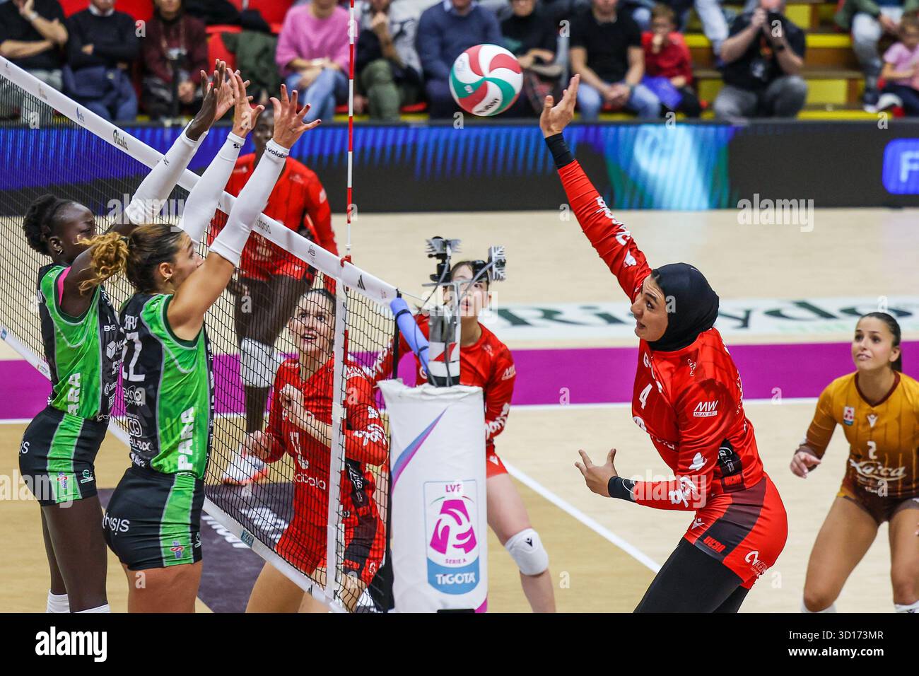 Mariam Metwally #4 of UYBA Eurotek Laica Volley Busto Arsizio seen in ...