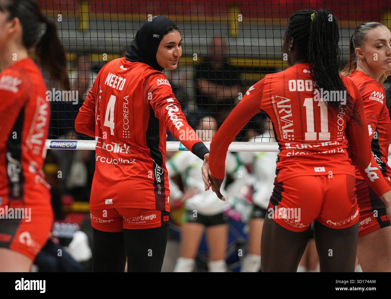 Mariam Metwally (Eurotek Laica Uyba Busto Arsizio) and Obossa Josephine ...