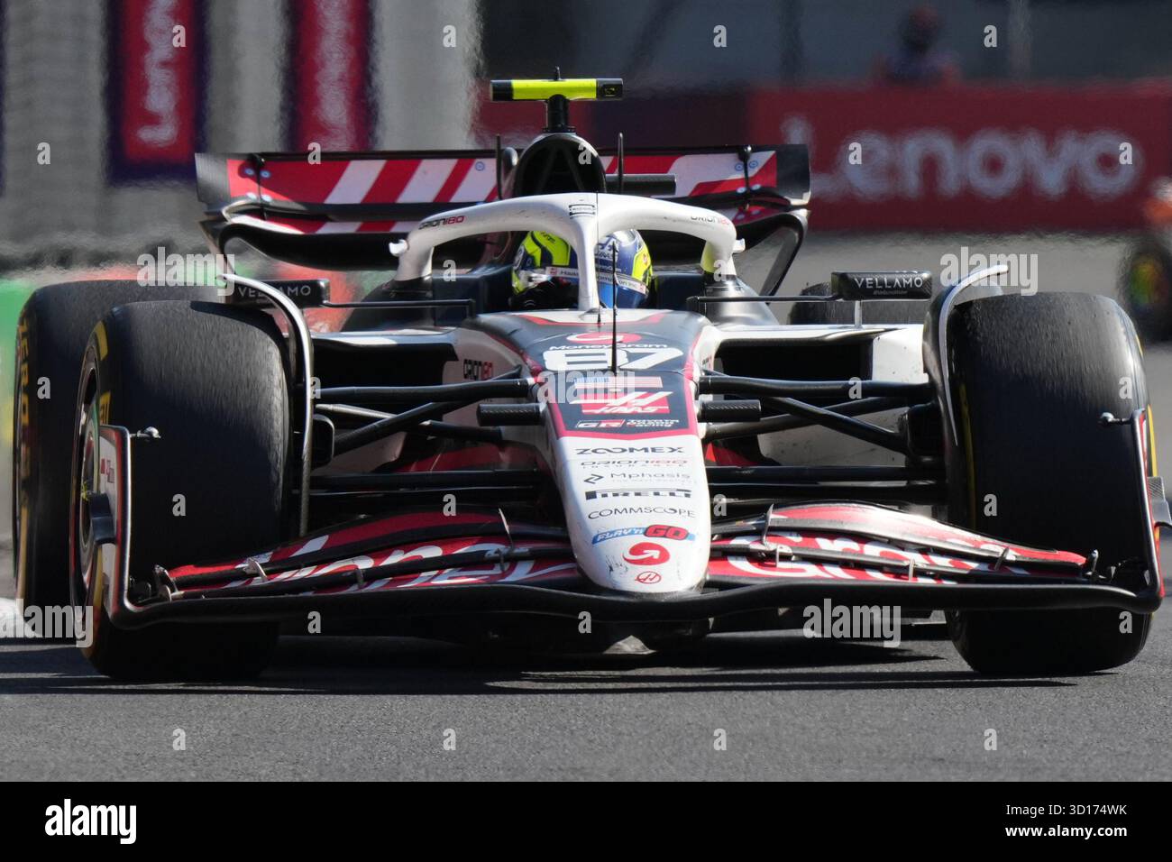 Haas driver Oliver Bearman of Britain steers during the Formula One ...