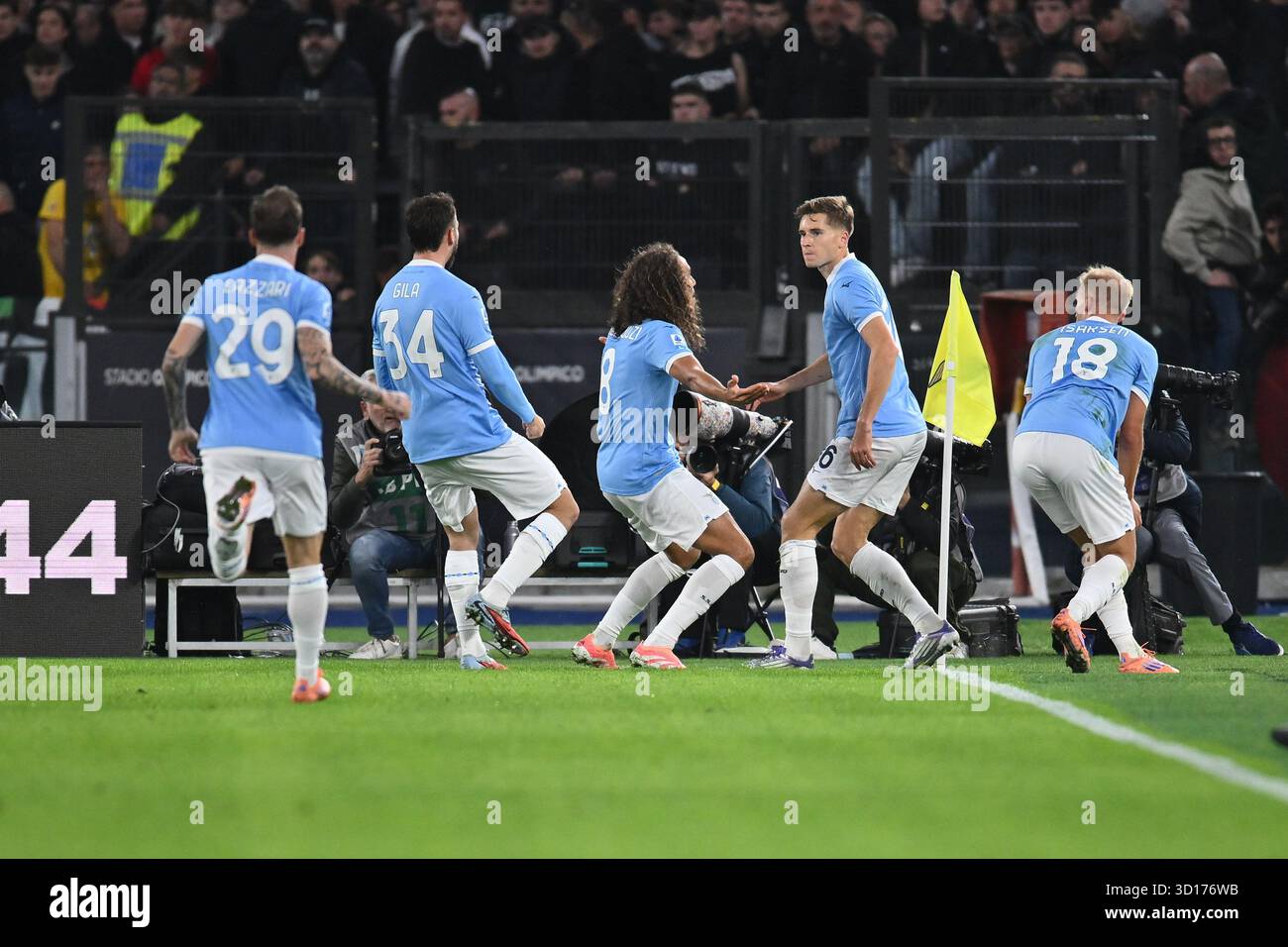 Toma Basic of S.S. Lazio celebrates after scoring the goal of 1-0 ...