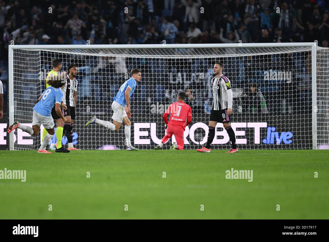 Toma Basic of S.S. Lazio celebrates after scoring the goal of 1-0 ...