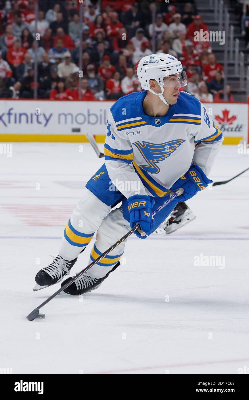 St. Louis Blues defenseman Matthew Kessel (51) moves the puck against ...