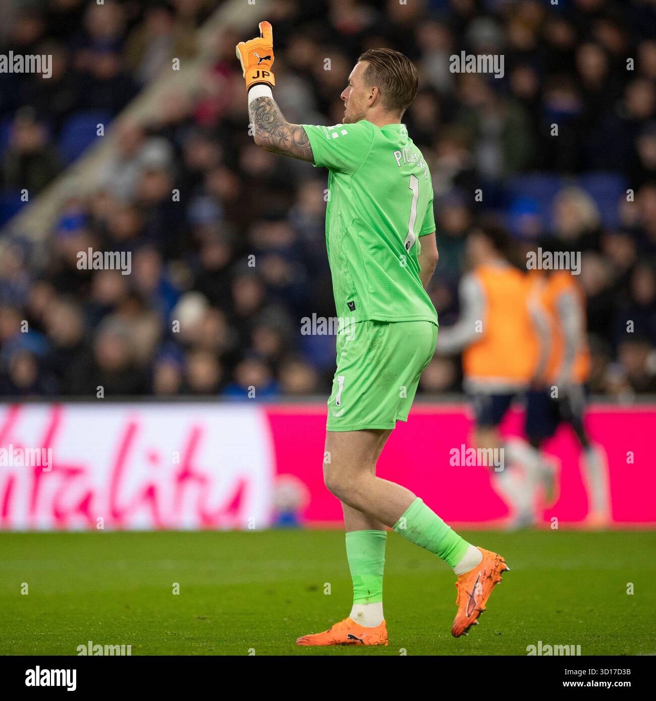 Everton FC #1 Jordan Pickford gesticulates during the Premier League ...