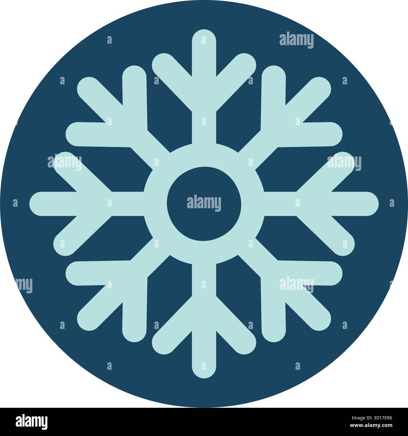 Blue Round Snowflake Sticker Icon Stock Vector Image & Art - Alamy