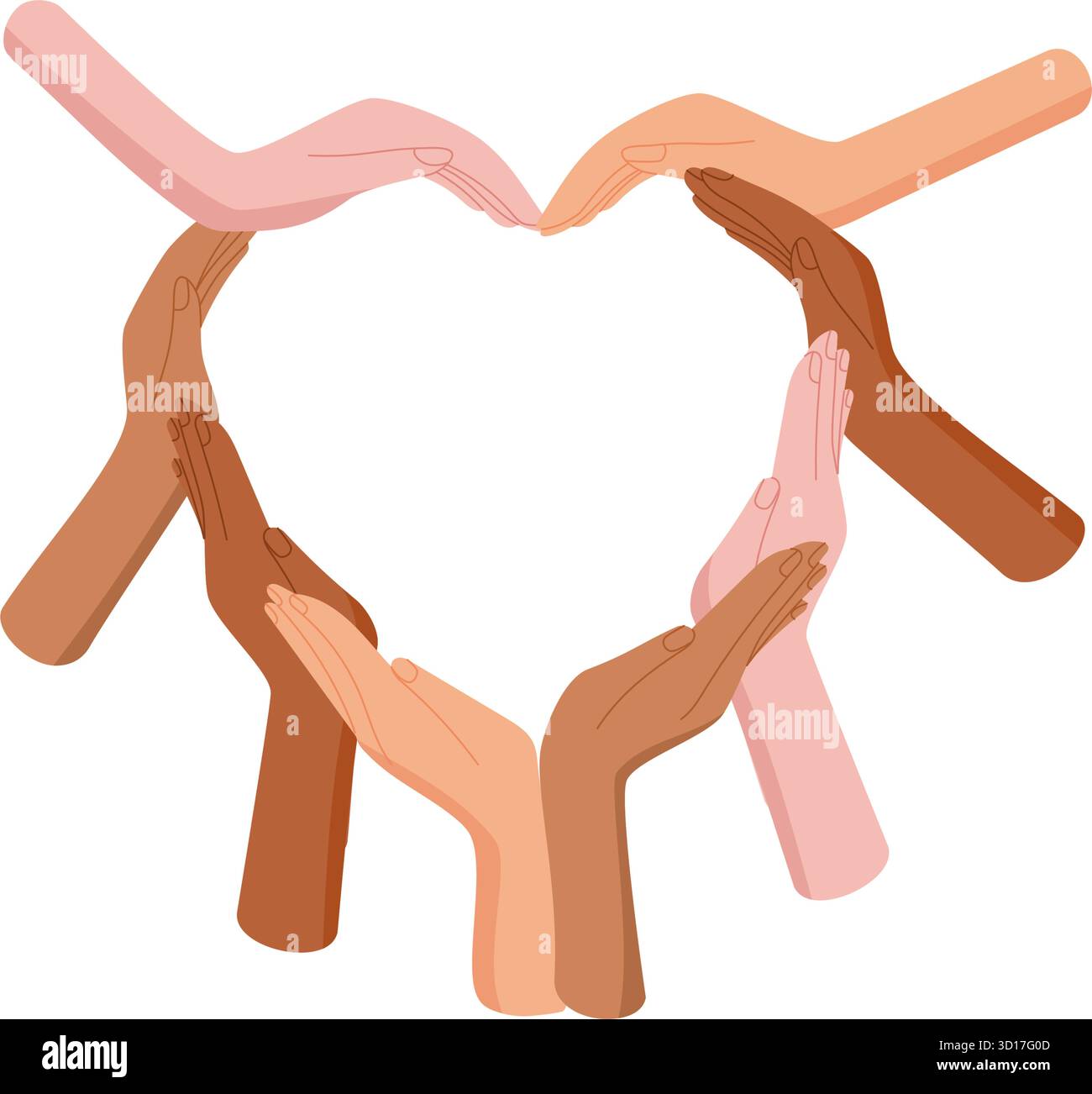 Hands together forming heart Stock Vector Images - Alamy
