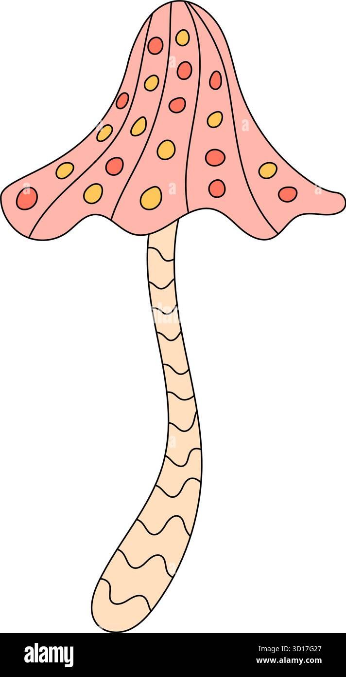 Trippy cartoon mushroom pattern Stock Vector Images - Alamy