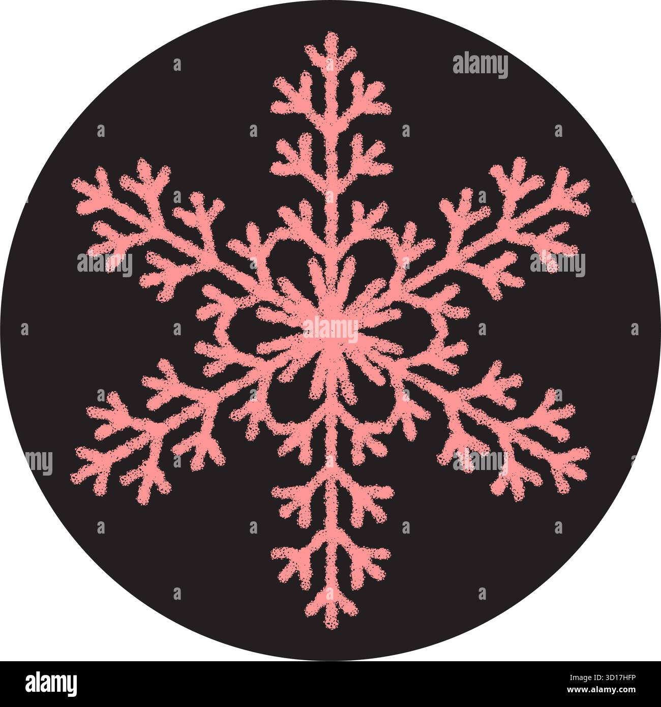 Pink Snow Flake Chalk Sticker Round Stock Vector Image & Art - Alamy