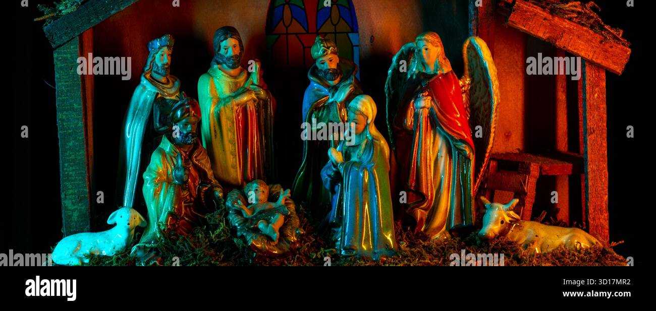 Bethlehem. Nativity scene. Christmas Christian nativity scene with ...